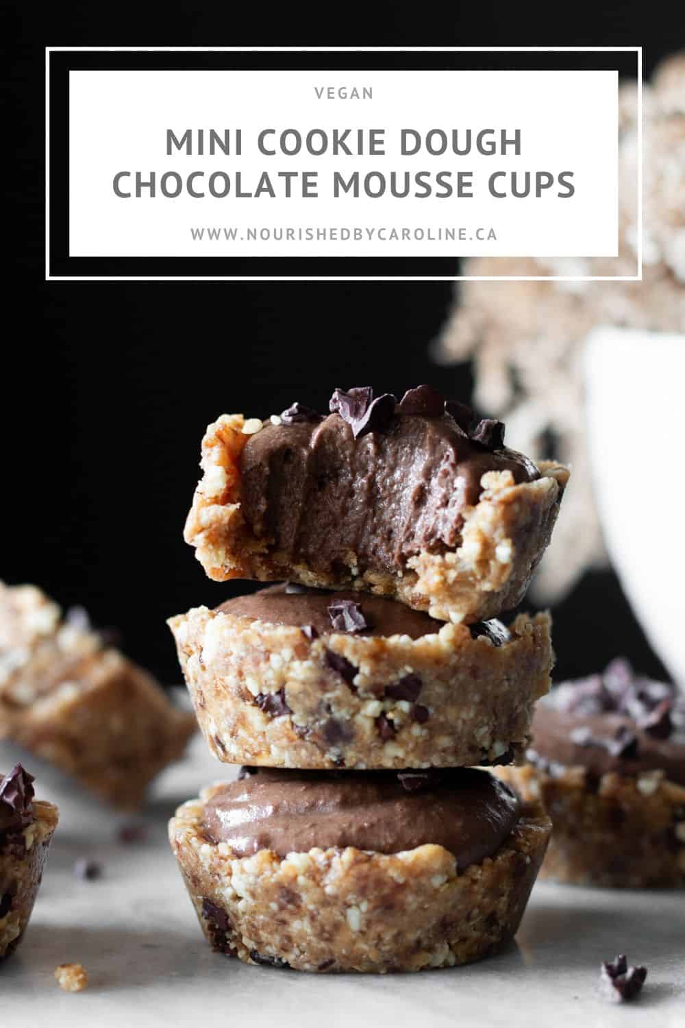 Mini Cookie Dough Chocolate Mousse Cups - Nourished