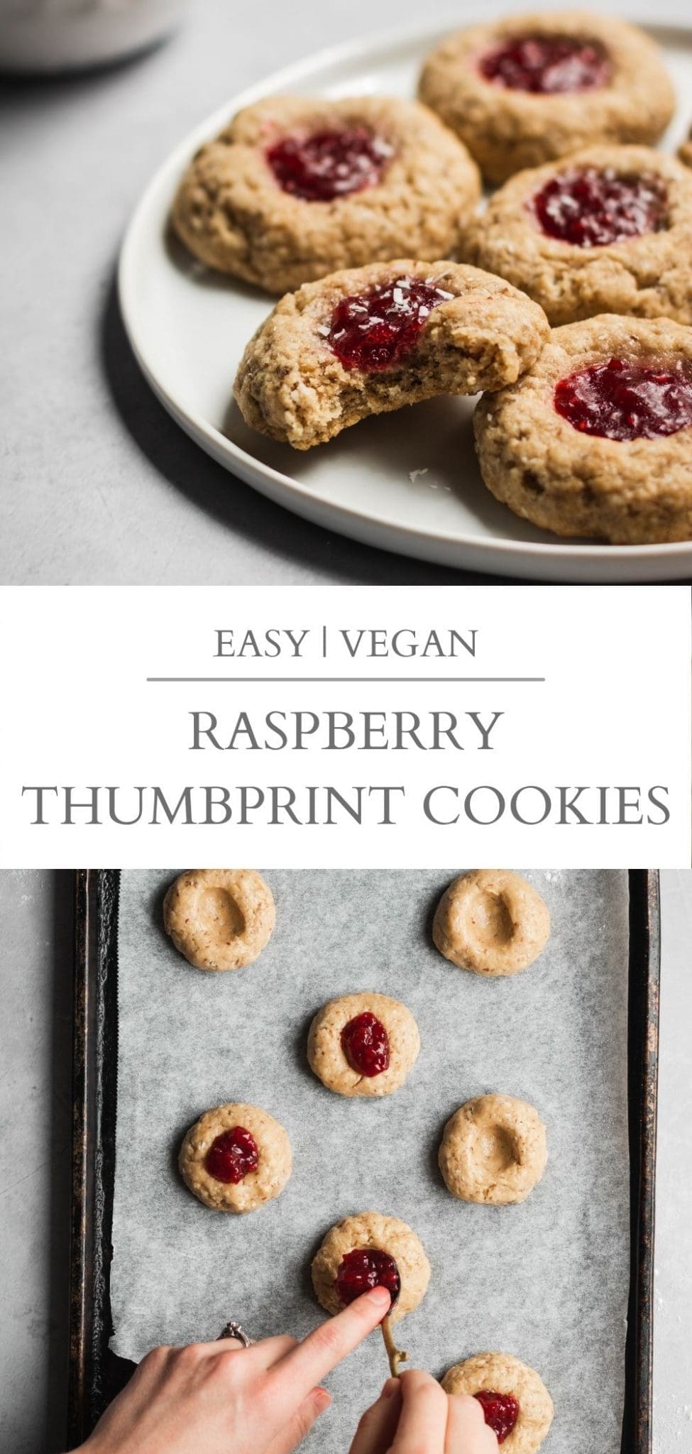 Vegan Raspberry Thumbprint Cookies - Nourished