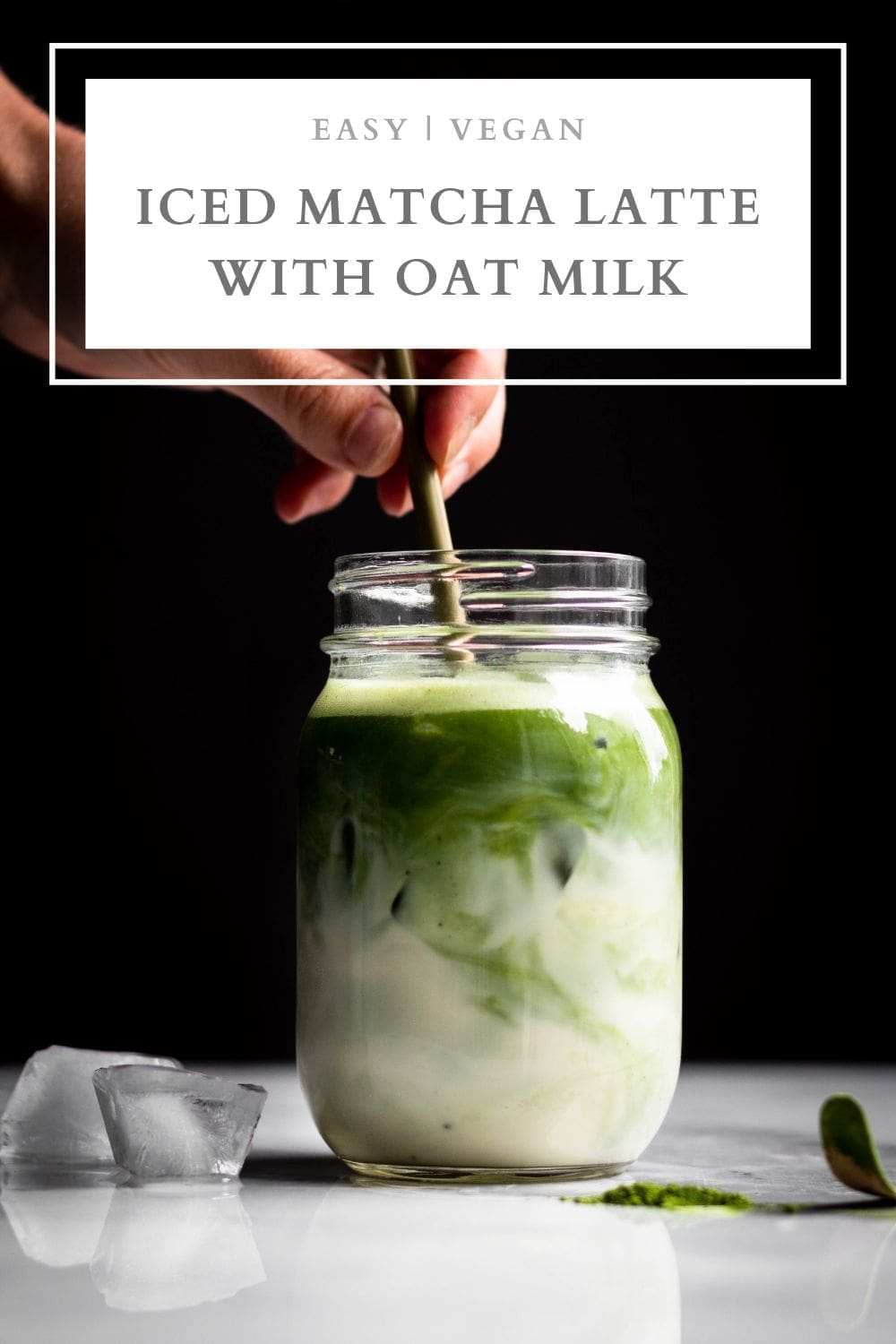Iced Matcha Latte with Oat Milk - Nourished